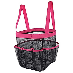 Cabilock 3pcs Mesh Toiletry Bag Mesh Wash Bag Bath Bag High Capacity Nylon Edging Rosy