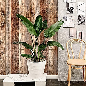 TANONE Brown Wood Peel and Stick Wallpaper 17.8" X 118.8" Self Adhesive Removable Decorative Film Wood Grain Wallpaper for Wall Covering Furniture Countertop Kitchen Christmas DIY