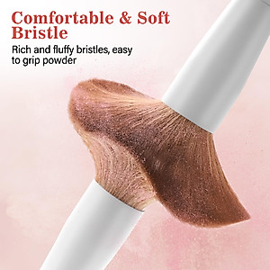 Professional 20PCs Makeup Brush Set, LUXBRU with Foundation Eyebrow Blending Concealer Blush Eyeshadow Contour Powder Brush, Brushes Kit with Travel Case & 2 Powder Puff-White