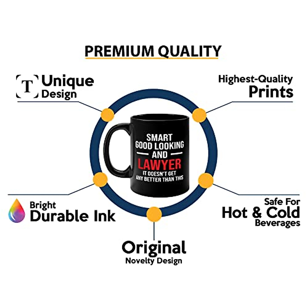 Lawyer Coffee Mug 11oz Black -Smart Lawyer - Funny Defense Attorney Court Law Degree for Lawyers Graduate Law Student