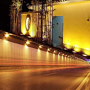 MIHEAL 110V(2 Pack) 100W LED Flood Light, Warm White(2700K), IP68Waterproof Super Bright Security Lights, Outdoor Floodlight for Yard, Garden, Playground, Basketball Court [Energy Class A++]