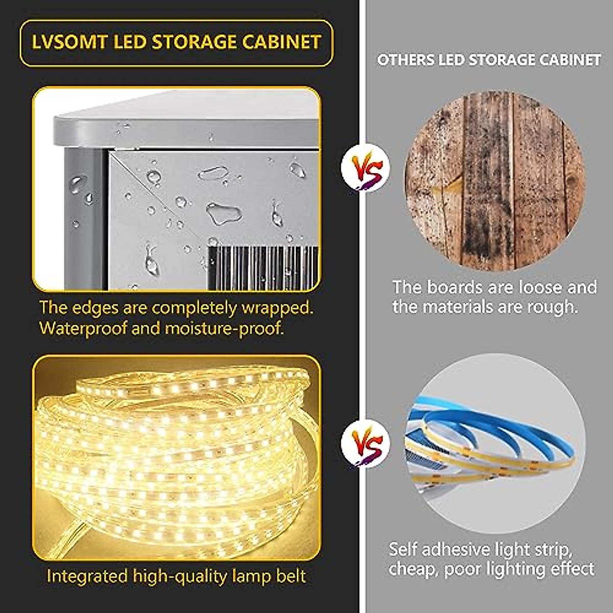 LVSOMT LED Wine Bar Cabinets with Removable Wine Rack, Bar Cabinets for Liquor with Light Motion Sensor, Kitchen Cabinet Storage for Dinning Room, Living Room (Dark Grey + Light Grey)