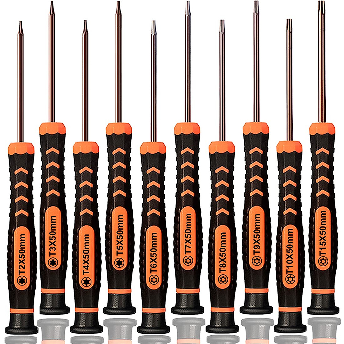 Torx Screwdriver Set of T2-T15, TECKMAN 10-Piece Magnetic Small Torx Security Screwdrivers with T2 T3 T4 T5 T6 T7 T8 T9 T10 T15 Star Screwdriver Tool Kit for Xbox,PS3,PS4,Knife,Computer & Other Device