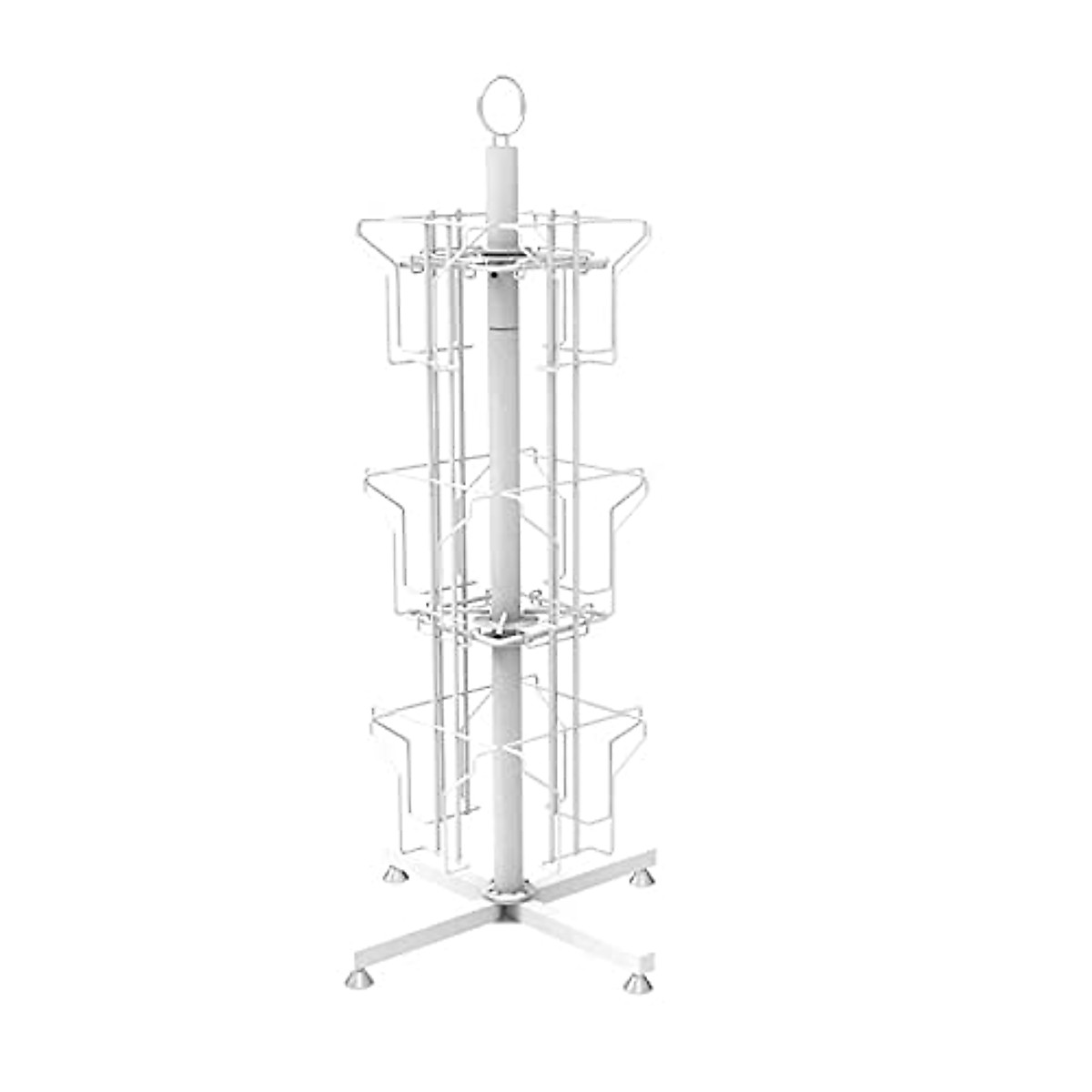 11702-white FixtureDisplays 14 X 14 X 30" 12 Vertical Pockets Spinning Greeting/Post Card Rack 11702-WHITE