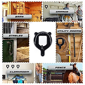Y.J TAILS Horse Bridle Rack Bridle Bracket Halter Hooks Metal Bridle Holder Horse Tack Organizer Wall Mount with Tubes and Screws for Horse barn Supplies (Black - 2pcs)