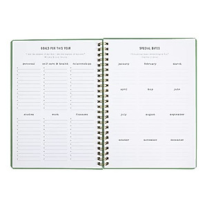Letts Celebrate Weekly/Monthly Planner, 12 Months, January to December, 2024, Gold Twin-Wire Binding, A5 Size, 8.25" x 5.875", Multilingual, Mint (C082187-24)