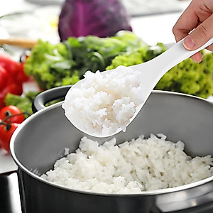 2PCS Rice Serving Spoon White Non-Stick Rice Spoon Paddle Rice Cooker Spoon Large Plastic Rice Spatula 7.95 Inch