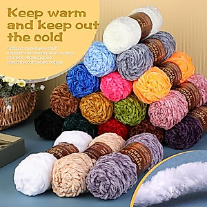 Yizzvb 4 * 3.35oz/100g Chenille Yarn, Velvet Yarn, Chenille Yarn for Crocheting, Blanket Yarn with Big Eye Needles, Stitch Markers, Soft Chenille Yarn for Crocheting Weaving Craft Blankets (Pink)