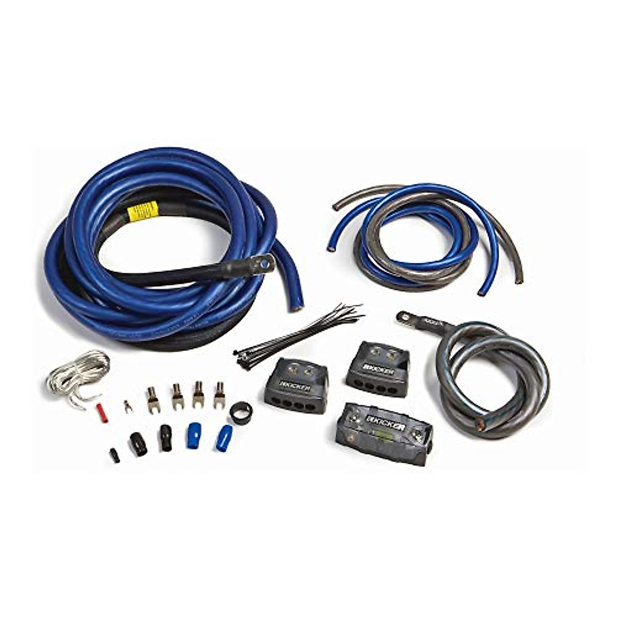 Kicker 46PKD1 PKD1 1/0AWG Dual Amplifier Power Kit - Power, Ground, Distribution Block, Remote Wire and Fuse Block.