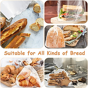 Bread Bags with Ties, 72 Pack Clear Bread Bags for Homemade Bread and 100 Ties, Adjustable Reusable Plastic Bread Bags, Bread Loaf Bags for Home Bakers and Bakery Owners