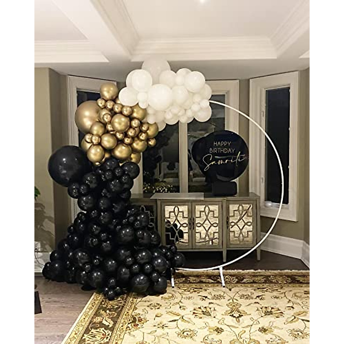 ZFUNBO Black Balloons Different Sizes 95 PCS 18"+12"+10"+5" Matte Black Latex Balloons Black Balloons Garland Kit with Garland Strip for Baby Shower Wedding Halloween Birthday Party Decoration