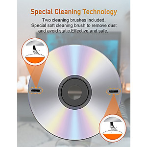 Arsvita Laser Lens Cleaner Disc Cleaning Set for CD/VCD/DVD Player, Safe and Effective, ARCD-02