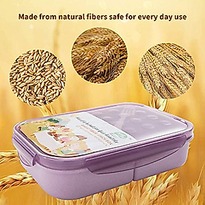 MISS BIG Lunch Box Kids,Ideal Leak Proof Lunch Containers, Mom’s Choice No BPAs and No Chemical Dyes Bento Box for Kids,Microwave and Dishwasher Safe Lunch Box (Purple M)