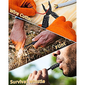 Multitool Knife, 24 in 1 Multi Tool Pocket Knives & Folding Knives with Nylon Bag Safety Lock Camping Accessories Survival Tool Pocket Knife Multi-tool for Outdoor Fishing Hiking