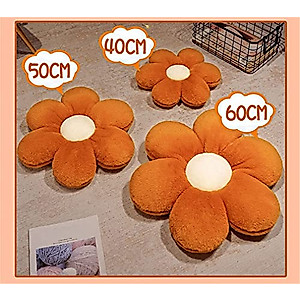 LANFIRE Flower Throw Pillows Plush Cushion Standard Pillows Patio Furniture Cushions Home Chair Pads (50 CM, Brown White)