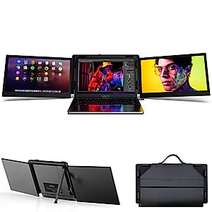 OFIYAA P2 Pro 13.3" Triple Portable Monitor For Laptop,Laptop Monitor Screen Extender,1080IPS TYPE-C/PD/TF Plug And Play Dual Monitor Laptop,Compatible With 13.3''-16.5'' Mac M1/M2Chip/Macbook/Windows