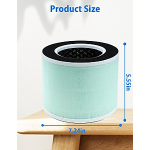 BBT BAMBOOST RP-AP088-F2/F1 Replacement Filter Compatible with Renpho RP-AP088 RP-AP088W RP-AP088B Air Purifier, 3-in-1 H13 True HEPA and High-Efficiency Activated Carbon Filter, 2 Pack