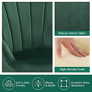 Yaheetech Velvet Accent Chair, Modern Armchair with Wing Side and Metal Legs, Cozy and Soft Padded and High Back for Living Room/Home Office/Bedroom, Set of 2, Green