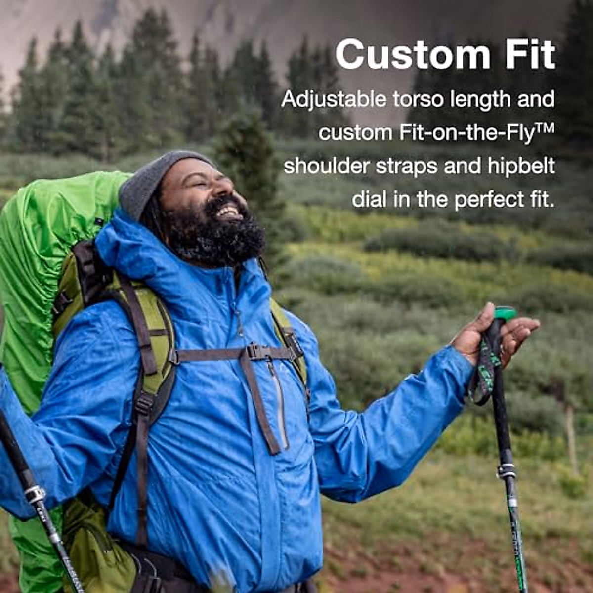 Osprey Aether Plus 60L Men's Backpacking Backpack, Black, L/XL