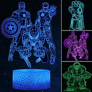 3D Anime Lamp, , 3 Pattern 16 ColorIllusion Lamp Touch Control Dynamic Colors Changing Change Christmas Birthday Gifts for Decor for Kids Bedroom
