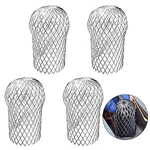 AccEncyc 4 Pcs Gutter Downspout Guards 3.5 Inch Aluminum Leaf Filter Strainer Expandable Gutter Downspout Protector for Preventing Blockage Leaves Debris