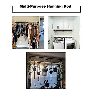 Baru Decor - Industrial Pipe Wall Mounted Black Clothing Rack 53 Inches | Heavy Duty Detachable Garment Bar with 3 bases | Walk in Closet, Entryway clothes hanger, Plant Hanger, Laundry Clothes Rack