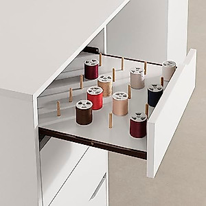 South Shore Crea Craft Table on Wheels with Sliding Shelf, Storage Drawers and Scratchproof Surface, Pure White