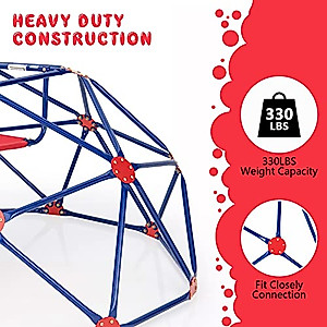 OLAKIDS Climbing Dome with Slide, Kids Outdoor Jungle Gym Geodesic Climber, Steel Frame, 8FT Climb Structure Backyard Playground Center Equipment for Toddlers 3-8