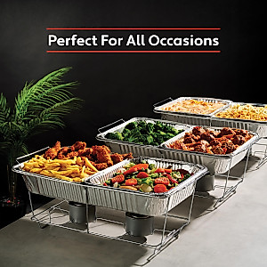 Munfix 30 Pack Aluminum Pans Disposable 9x13 Baking Pan Chafing Trays - Deep Half Size Oven Steam Table Tin Foil Pans - Extra Heavy Duty Foil Pans for Heating, Roasting, Cooking, Storing Food