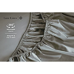 100% Cotton King Sheets - 600 Thread Count 4 Pc King Sheets Sets, Long Staple Combed Cotton Bed Sheets King, Luxury Sateen Sheets, King size sheets with deep pockets fits upto 17" - Charcoal