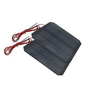 2Pcs Mini Solar Panels for Solar Power, 6V 500mA Mini Solar Panel Kit DIY Electric Toy Photovoltaic Cells Solar Epoxy Cell Charger with 1 Meter Wire 5.71"*5.71"(145mm*145mm)