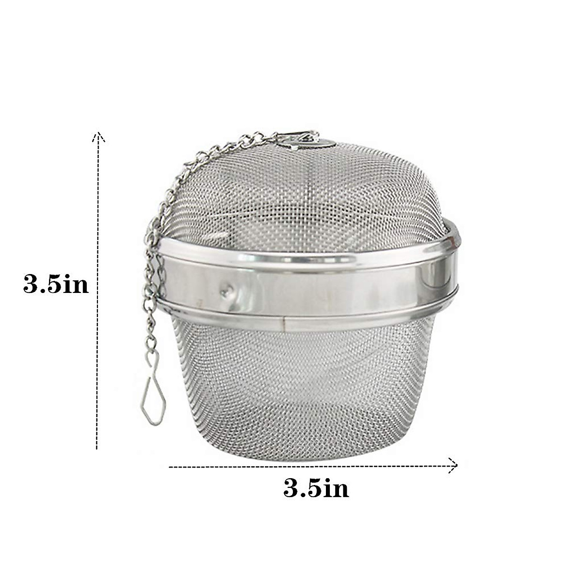 Stainless Steel 3 Inch Twist-Lock Spice Ball Chained Lid Sphere Mesh Tea Strainer Herb Spice Filter