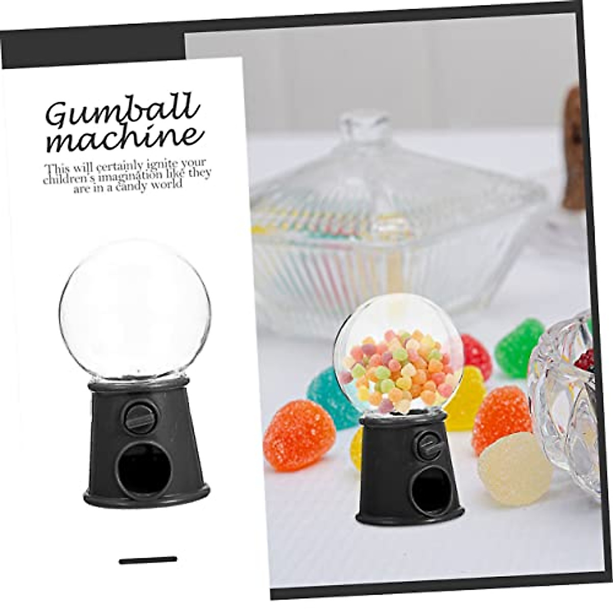 NOLITOY 8Pcs Mini Machine gumballs Machine Kids Vending Machines Mini Plastic containers Mini Gumball Machine Piggy Bank Plastic Candy Dispenser Automatic Candy jar