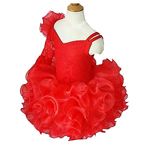 Jenniferwu G192 Infant Toddler Baby Newborn Little Girl's Pageant Party Birthday Dress red Size 4T