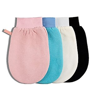 CIDOKAT Exfoliating Mitt For Body Scrub Exfoliator Glove Revive Glow Keesa Exfoliating Glove Exfoliate Bath Korean Deep Exfoliating Gloves For Shower Dead Skin Remover Scrubber Exfoliation 2Pcs Black