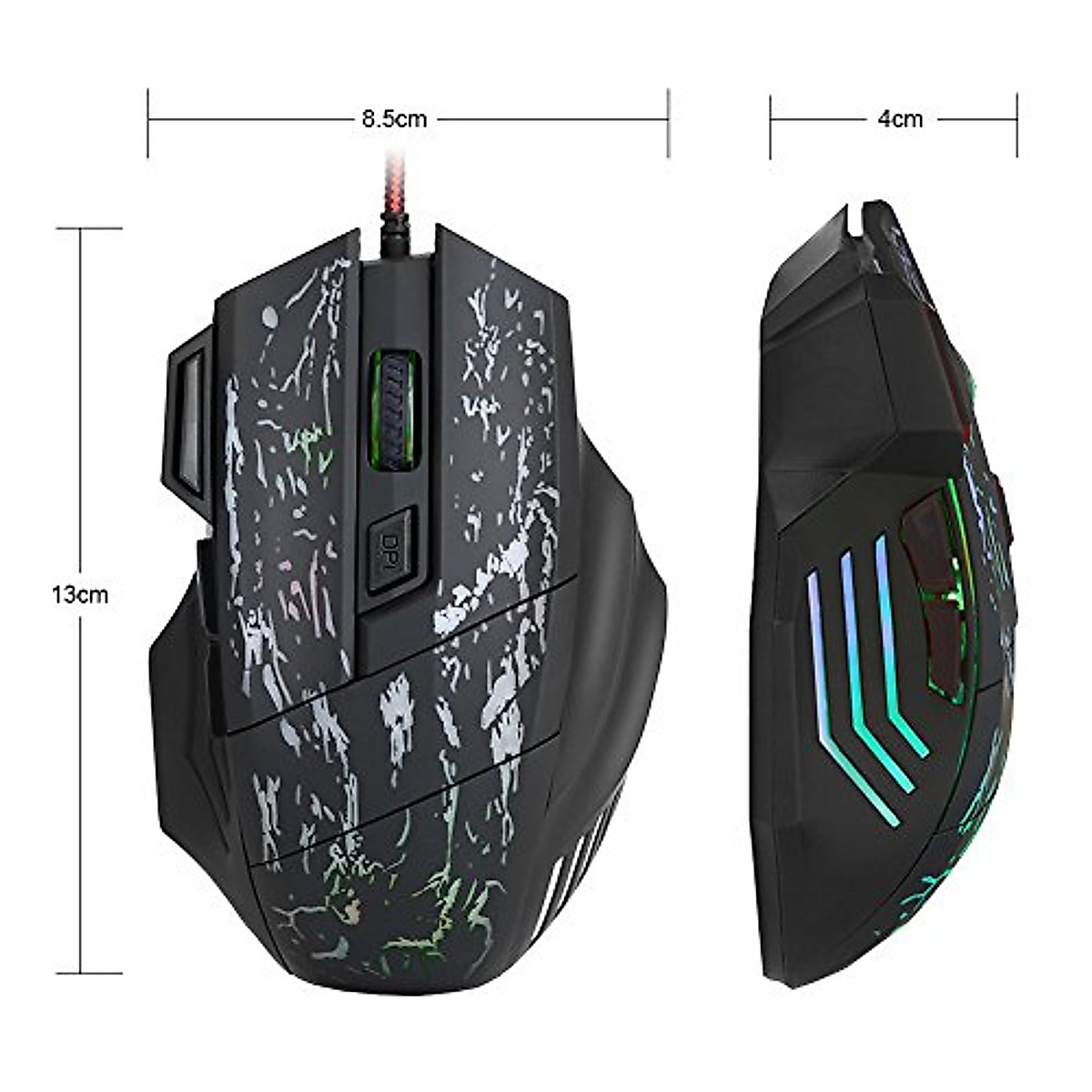 Gaming Mouse, Gojiny 7 Buttons USB Wired Optical Game Gaming Mouse Light Computer Mouses for PC Games