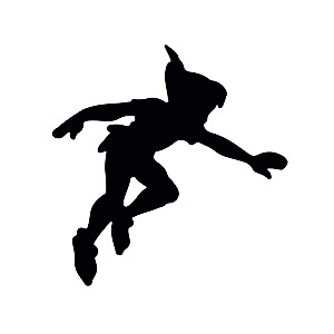 Peter Pan Wall Decal - Shadow - Disney Vinyl Sticker Silhouette for Kid's Playroom, Bedroom Decoration or Nursery Decor