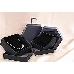 dedoot Kraft Jewelry Boxes, Pack of 30 Square Cardboard Jewelry Gift Box 3.5x3.5x1.2 Inch Small Necklace Ring Earring Kraft Box for Jewelry Set with Velvet Cushion, Black