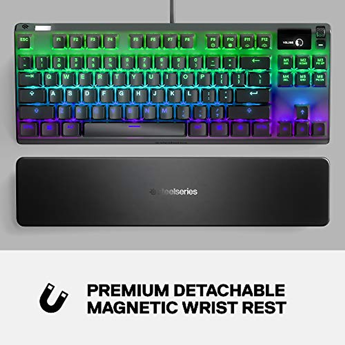 SteelSeries Apex 7 TKL Compact Mechanical Gaming Keyboard – OLED Smart Display – USB Passthrough and Media Controls – Tactile and Quiet – RGB Backlit (Brown Switch)