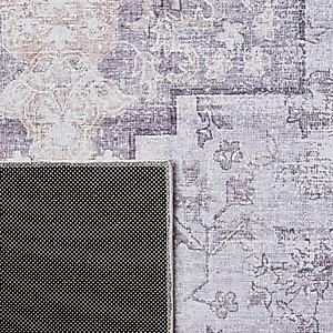 SAFAVIEH Tucson Collection Area Rug - 9' x 12', Light Purple & Sage, Traditional Design, Washable & Slip Resistant, Ideal for High Traffic Areas in Living Room, Bedroom & Dining Room (TSN105W-9)