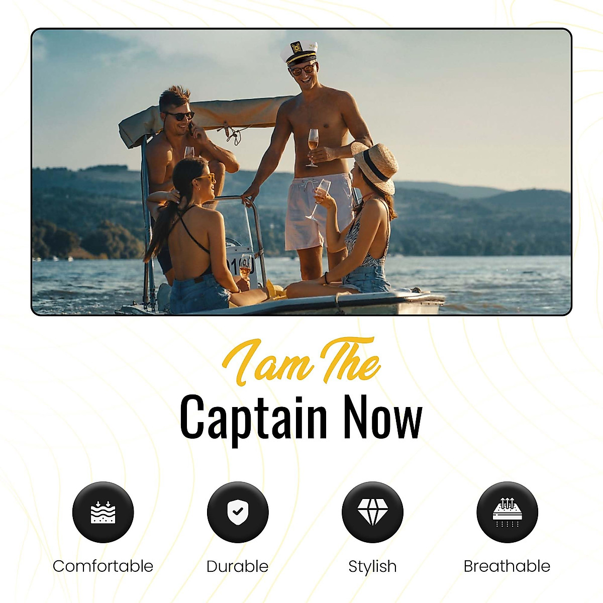 Bachelor Party Captain's Hat - Groom to Be Nautical Bachelor Hat | Funny Accessory Boats n' Hoes Bridal Shower Accessories Men Gifts Decorations Decor Wedding Ideas Boating Hats White Boat Cap Favors