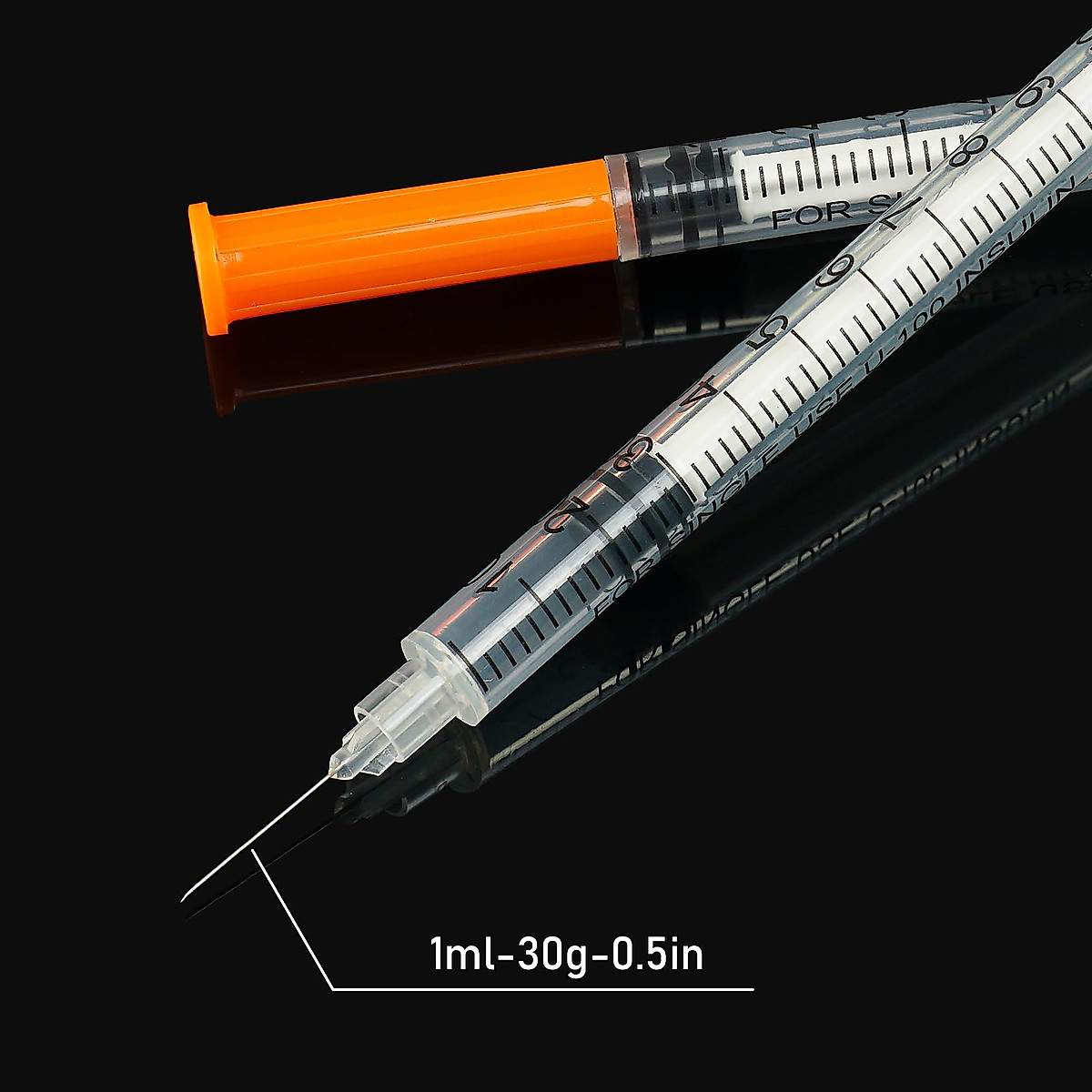SHAOTONG 1ml Syringes with Needle, U-100 1cc Syringe 30G 1/2 Inch Needle, Sterile Individually Wrapped Pack of 20