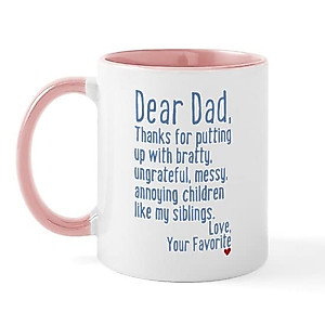 CafePress Dear Dad, Thanks For (Siblings Version) Mug Mugs Ceramic Coffee Mug, Tea Cup 11 oz