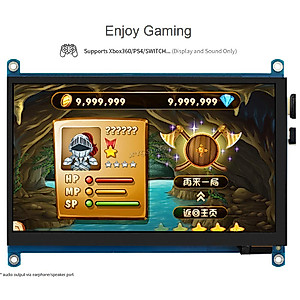7inch HDMI LCD (H) 1024x600 IPS Capacitive Touch Screen LCD Display Monitor Mini PC for Raspberry Pi 5 4 3 Model B B+ BB Black Banana Pi Game Console Support Xbox360/PS4/Switch @XYGStudy