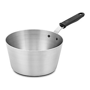 Tapered Nat. Finish Aluminum 5.5 qt Sauce Pan w/TriVent Handle