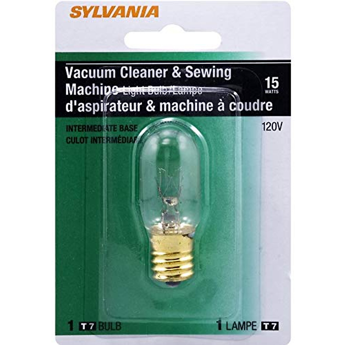 Sylvania 18174 15-Watt Clear Tubular Intermediate Base Incandescent T7 Bulb