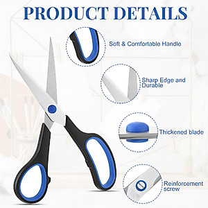 WILLBOND 60 Pack Scissors Bulk 8 Multipurpose Professional Heavy Duty Multi Color Sewing Stainless Steel Scissors Set for Office Home Sewing Fabric Supplies High Middle School Classroom DIY Craft