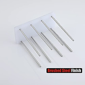 JQK Brushed Napkin Holder for Table, 304 Stainless Steel Arcylic Standing Napkin Dispenser for Kitchen Farmhouse Cocktail Picnic Bar Paper Mail Bills Restaurant Suitable for All Room Decors, NH100-WN