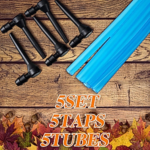 Hortsun 5 Set Maple Syrup Tree Tapping Kit Maple Syrup Sugaring Starter Taps Include 5 Pieces Maple Tree Tap Extractors and 5 Pieces Syrup Collection Extractor Tubes for Birch Maple Syrup Supplies