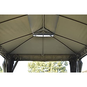 110x220 Gazebo Canopy with Galvanized Steel Double Roof, Aluminum Frame, Permanent Pavilion Outdoor Gazebo with Oxford Cloth and Curtains for Patio, Garden, Backyard, Gray